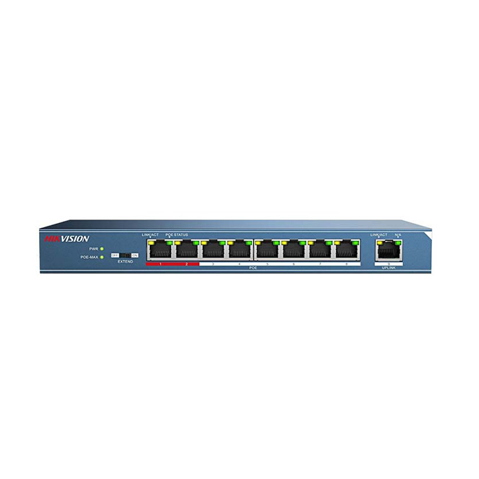 Switch mạng Hikvision 8 cổng PoE - 100W